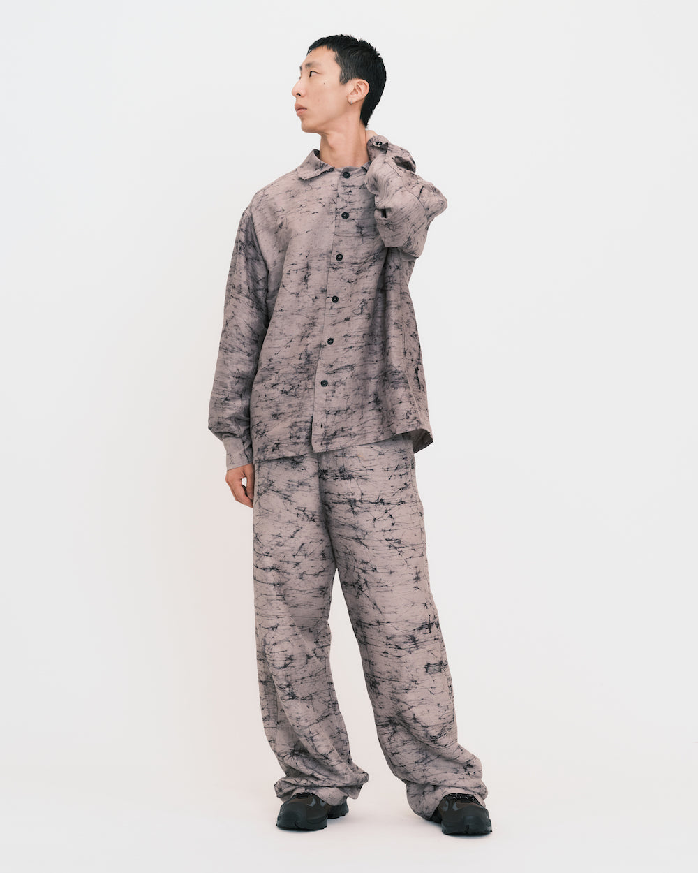 AIREI / Silk Batik Pajama Pant - Road Sign