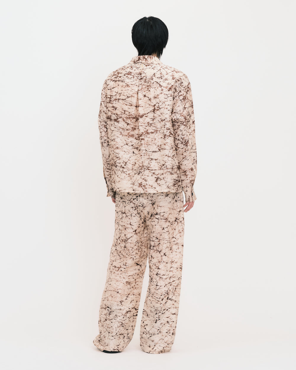 AIREI /Silk Batik Pajama Pants - Road Sign