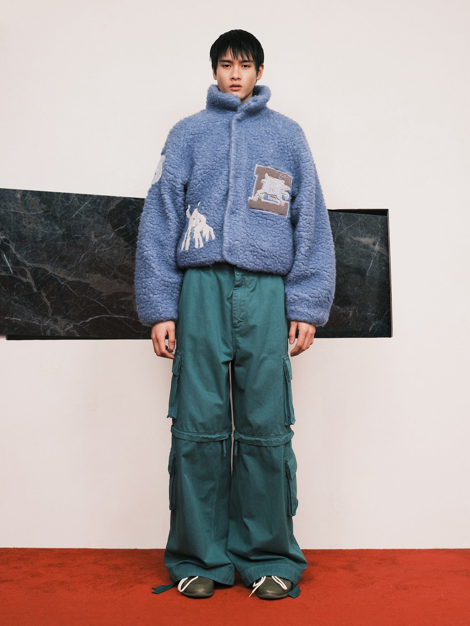 ERL / Unisex Varsity Jacket Woven Blue - Road Sign