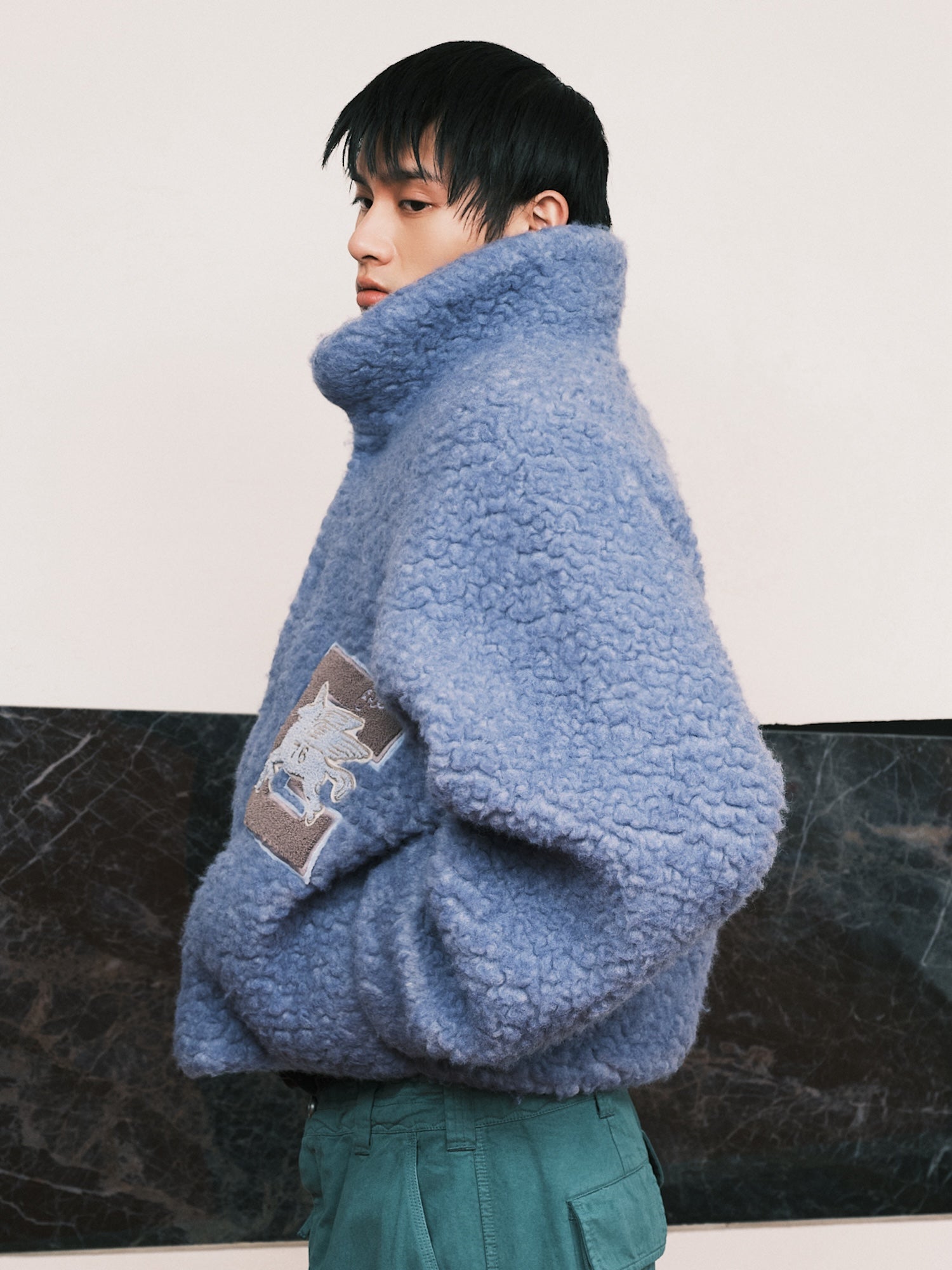 ERL / Unisex Varsity Jacket Woven Blue - Road Sign