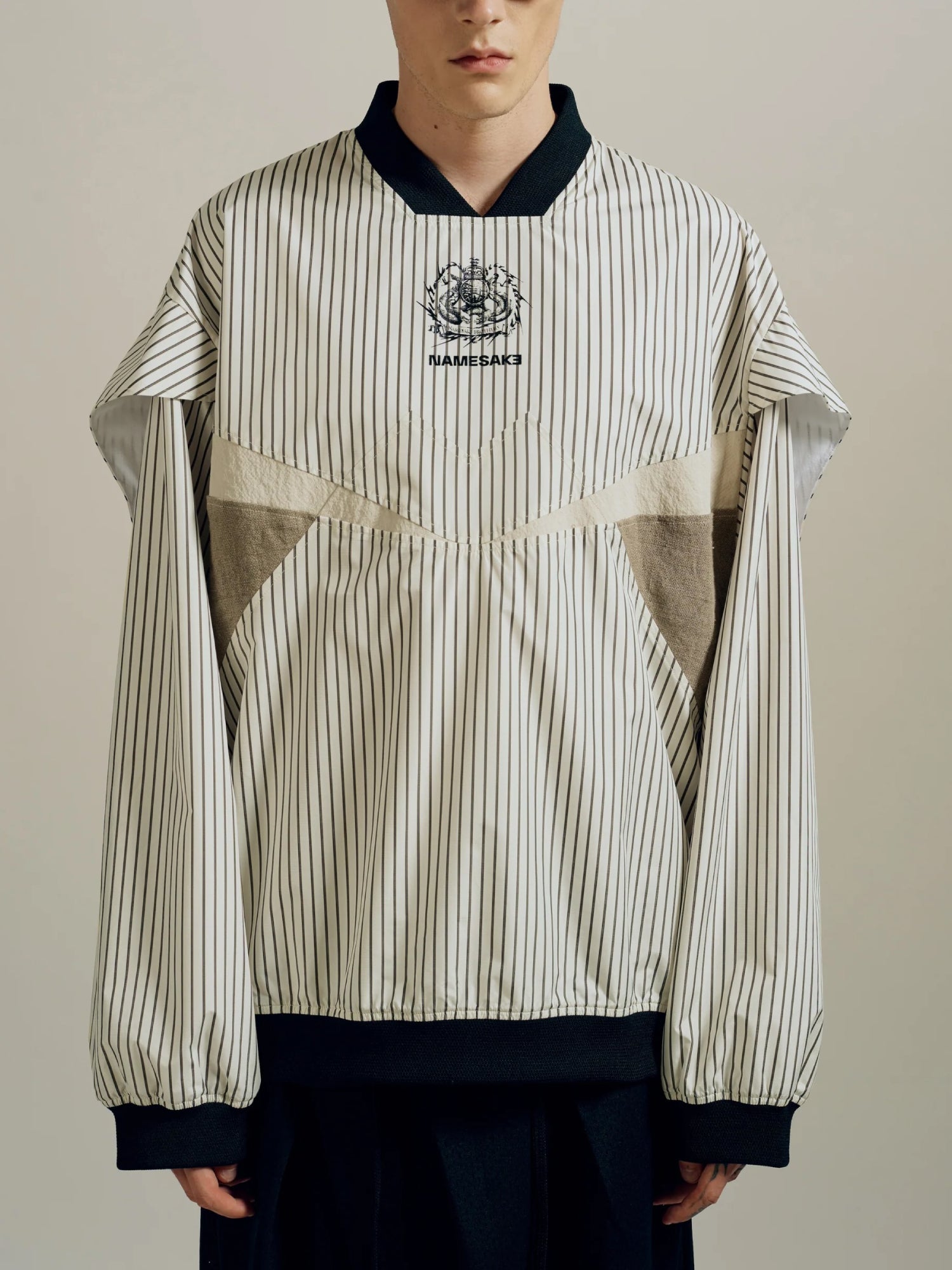 NAMESAKE / Jonas Warmup Crewneck Bumble Bee Stripe - Road Sign